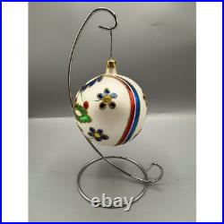 1992 Christopher Radko TIFFANY ALPINE FLOWERS #92-162-0 Glass 4D Ball ...