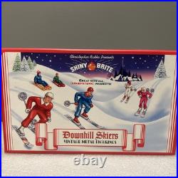 RARE Christopher Radko Shiny Brite Vintage Metal Downhill Skiers ...